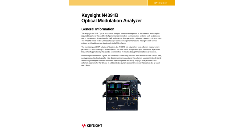 N4391B Optical Modulation Analyzer | Keysight